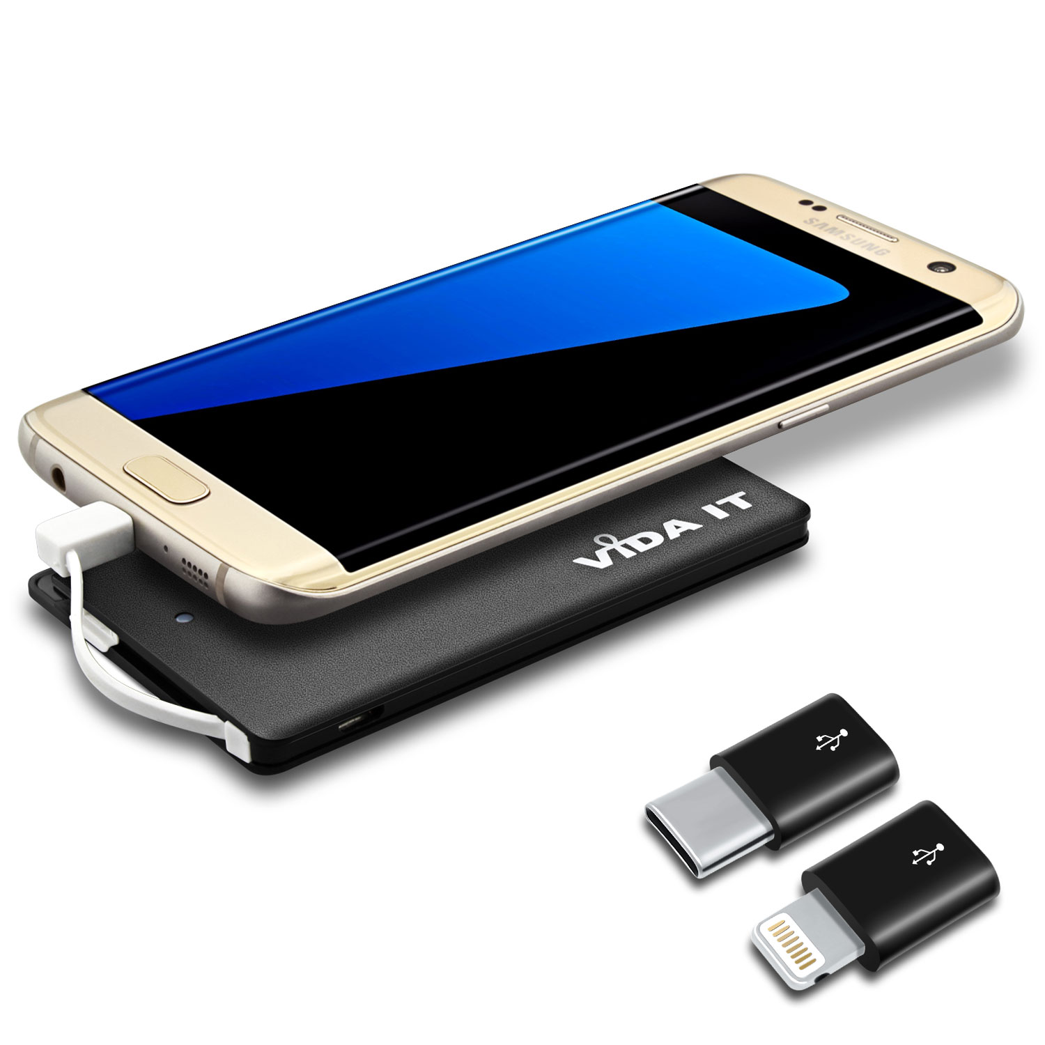 Slim 7mm Power Bank Portable Battery Travel Charger Compatible USB Type ...