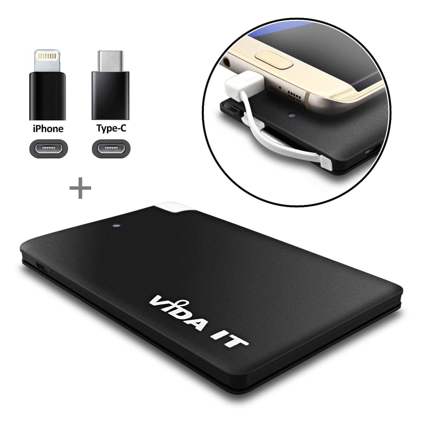 Slim 7mm Power Bank Portable Battery Travel Charger Compatible USB Type ...