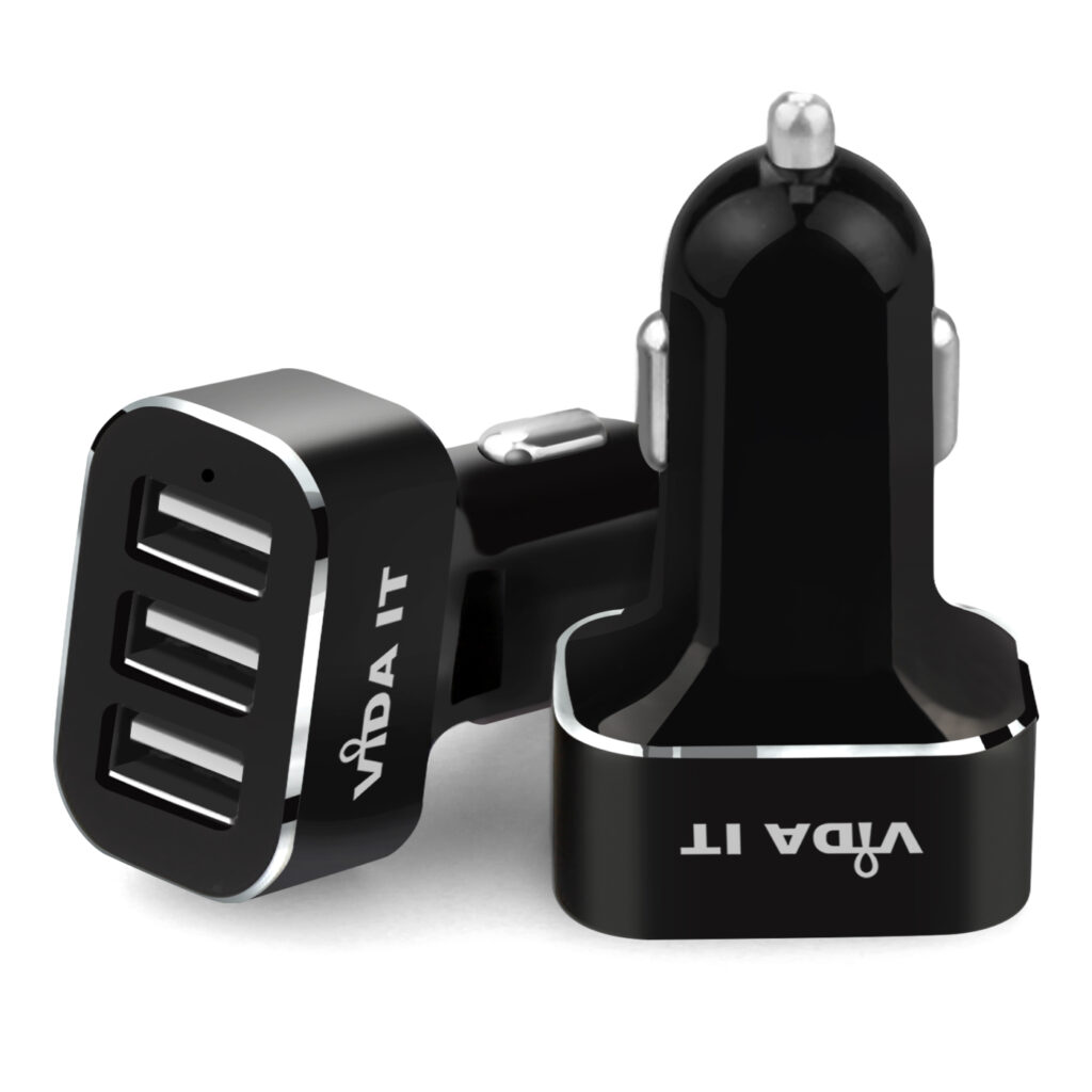Vida IT V3 Fast USB 3 Port Car Charger with Smart IC 5V/5.2A 26 Watt ...