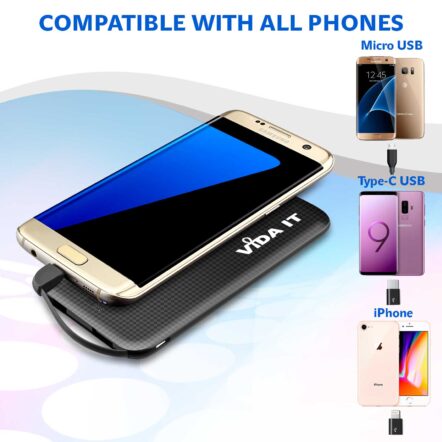 Vida IT V502 Power Bank 5000mAh Portable Charger (Built-In Cable ...