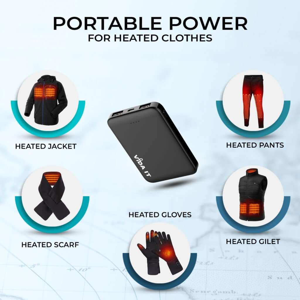 Vida IT 2-Pack Mini Power Bank 5000mAh Battery Pack for Heated Vest ...